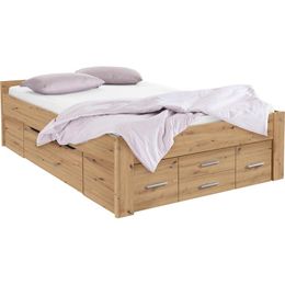 Rauch Bett &raquo;Scala&laquo; mit Schubk&auml;sten in 3 Varianten braun Liegefl&auml;che L&auml;nge B: 200cm x 140cm, Mit 6 Schubk&auml;sten, H&ouml;he Bett: 60cm H&ouml;he Fu&szlig;teil: 50cm, 