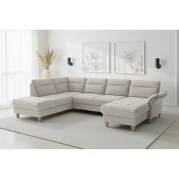 Sit & More sit&more Wohnlandschaft &raquo;Pamela U-Form, B: 292 cm, optional Schlaffunktion & Armteilverstellung&laquo; mit Federkern beige 100% Polyester B/H/T: 292cm x 
