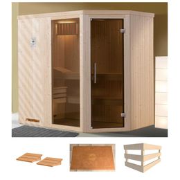 Weka Sauna &raquo;Varberg 1&laquo; ohne Ofen beige ohne Ofen, (ohne Ofen)