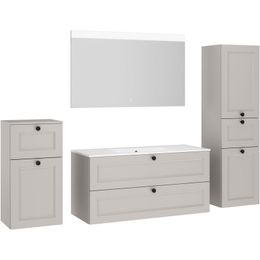 Nobilia Badm&ouml;bel-Set &raquo;Cascada&laquo; Set, mit Waschbecken, inkl. beleuchtetem Spiegel mit Touch-Sensor, 4 Stk. tlg. B/H/T: 230cmcm x 169cmcm x 48,7cmcm