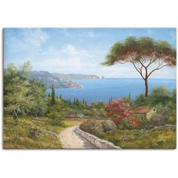 Artland Wandbild &raquo;Haus am Meer&laquo; Gew&auml;sser 1 Stk. tlg. als Leinwandbild, Poster in verschied. Gr&ouml;&szlig;en gr&uuml;n Leinwand B/H/T: 70cm x 50cm, Leinwandbild Gew&auml;sser, 1 