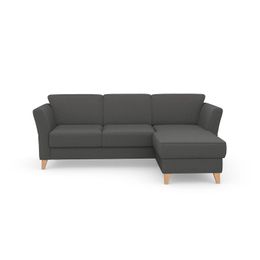 Sit & More sit&more Ecksofa &raquo;Visby L-Form&laquo; Wahlweise mit Schlaffunktion und Bettkasten, frei im Raum stellbar grau B/H/T: 248cm x 87cm x 162cm, Luxus-Microfaser 