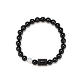 Firetti Damen Armband &raquo;Schmuck Geschenk Armschmuck Armkette Edelstein Sternzeichen&laquo; Made in Germany - mit Onyx und Geburtsstein schwarz-wei&szlig; 20cm, 