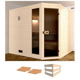 Weka Sauna &raquo;Valida Eck 3&laquo; ohne Ofen beige ohne Ofen, (ohne Ofen)