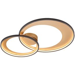 Trio Leuchten LED Deckenleuchte &raquo;Granada&laquo; LED-Board 1 Stk. Warmwei&szlig; LED Deckenlampe, Switch Dimmer gold 1, H: 9cm, 1 Stk.