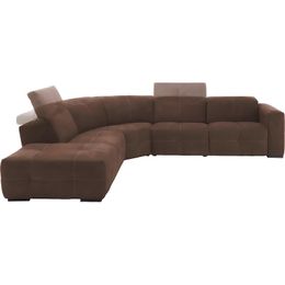 Egoitaliano Ecksofa &raquo;Sauvanne, Designsofa der Extraklasse, elegant und bequem, L-Form&laquo; wahlweise mit elektrischer Relaxfunktion, Kopfteilverstellung beige Leder &raquo;
