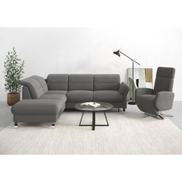 Sit & More sit&more Ecksofa &raquo;Grenoble L-Form mit Federkern&laquo; wahlweise mit Schlaffunktion, Bettkasten, Arm- und Kopfteilverstellung grau B/H/T: 247cm x 85cm x 