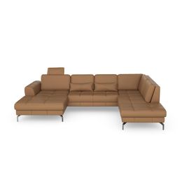 Sit & More sit&more Wohnlandschaft &raquo;Bendigo U-Form&laquo; inklusive Sitztiefenverstellung, Bodenfreiheit 15 cm, in 2 Fu&szlig;farben braun B/H/T: 332cm x 87cm x 226cm, 
