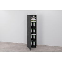 FMD Mehrzweckschrank &raquo;Inca 1&laquo; Flurschr., Aktenschr., verstellb. B&ouml;den, mit/ohne Spiegel, B: 50 cm grau Holzwerkstoff anthrazit, B/H/T: 50cm x 184cm x 