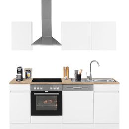 Optifit K&uuml;chenzeile &raquo;Roth&laquo; Breite 210 cm, wahlweise mit E-Ger&auml;ten, Push-to-Open-Funktion wei&szlig; B/H/T: 210cm x 60cm, ohne E-Ger&auml;te