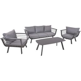 Garden Pleasure Garten-Essgruppe &raquo;ELIA&laquo; 9 Stk. tlg. mit bequemer Polsterung grau Aluminium, Kunststoff B/H/T: 320cm x 61cm x 160cm