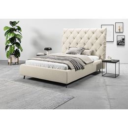 Home Affaire Polsterbett &raquo;Maxime, in 4 Breiten bis 200cm, auch in Leder&laquo; Kopfteilh&ouml;he 143 cm, belastbar bis 280 kg, auch in &Uuml;berl&auml;nge 220cm beige 96% 
