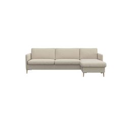 FLEXLUX Ecksofa &raquo;Fiore, super Sitzkomfort durch Kaltschaum im Sitz, L-Form&laquo; schmale Armlehnen, F&uuml;&szlig;e Alu+ Eiche wei&szlig; 100% Polyester B/H/T: 247cm x 85cm