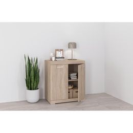 FMD Kommode &raquo;Bristol&laquo; In unterschiedlichen Tiefen, mit verstellbaren B&ouml;den braun Holzwerkstoff B/H/T: 80cm x 89,9cm x 34,9cm, 2 Stk.