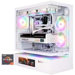 Cougar Gaming-PC &raquo;CFV235 Vision WT 8129 AMD Ryzen 7 9850X3D 32GB DDR5 2TB SSD RTX 5090&laquo; Windows 11, DDR5 RAM, Wasserk&uuml;hlung wei&szlig; Wi-Fi 7 & Bluetooth 5.4; 4x 