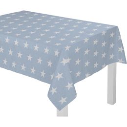 WIRTH Tischdecke &raquo;CRAYON&laquo; blau Baumwolle, Polyester B/L: 130cm x 160cm, 1 Stk., eckig