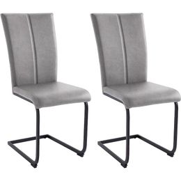 Home Affaire Freischwinger &raquo;Nils&laquo; (Set) 2 Stk.Stuhl belastbar bis 120 Kg, Gestell Metall im Chrom-Look oder Schwarz grau Holzwerkstoff, Metall, 