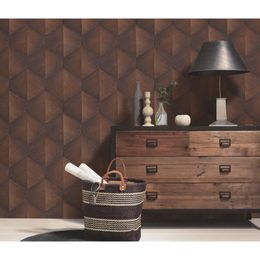 Fashion for walls Vliestapete &raquo;Prisma&laquo; 3D-Optik gepr&auml;gt Phthalate frei braun B/L: 0,53m x 10,05m, Rollen: 1