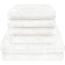 Dyckhoff Handtuch Set &raquo;City Lights&laquo; Set 6 Stk. Walkfrottier 4 Handt&uuml;cher (50x100cm), 2 Duscht&uuml;cher (70x140cm) wei&szlig; Walkfrottier, Obermaterial: 100% Baumwolle 6