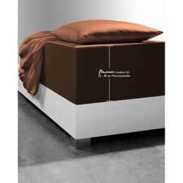 Fleuresse Spannbettlaken &raquo;Comfort XL&laquo; Mako-Jersey, f&uuml;r Matratzen bis 40 cm H&ouml;he, Bettlaken, Spannbetttuch braun Mako-Jersey, Obermaterial: 96% 