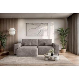 OTTO home Ecksofa &raquo;MATTS Schlafsofa mit Bettkasten, Ma&szlig;e B/T/H: 265/159/89 cm&laquo; L-Form mit Recamiere rechts oder links, hoher Sitzkomfort grau 100% 
