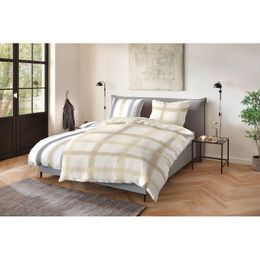 Primera Bettw&auml;sche &raquo;Soft-Seersucker-Bettw&auml;sche Soft lines&laquo; 2 beige Soft-Seersucker, Obermaterial: 100% Baumwolle B/L: 155cm x 220cm, 1 Stk., 1 Stk., Soft-