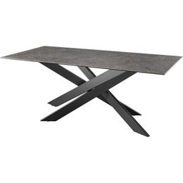 set one by Musterring Esstisch &raquo;Baltimore&laquo; Platte aus Glas-Keramik, Kreuzfu&szlig; in schwarz, L&auml;nge 200 cm schwarz B/H/T: 200cm x 75cm x 100cm