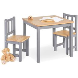 Pinolino Kindersitzgruppe &raquo;Fenna, grau/natur&laquo; 3 Stk. tlg. beige Einheitsgr&ouml;&szlig;e