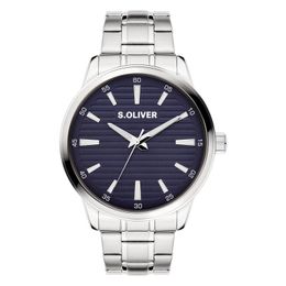 s.Oliver Herren s.Oliver Quarzuhr &raquo;Core Round&laquo; Armbanduhr, Herrenuhr, Edelstahlarmband, analog Einheitsgr&ouml;&szlig;e