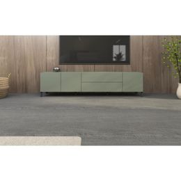 borchardt M&ouml;bel borchardt M&ouml;bel Lowboard &raquo;Sophia, Tv-Schrank Breite 190 cm&laquo; Metallf&uuml;&szlig;e, grifflose Optik gr&uuml;n Holzwerkstoff B/H/T: 190cm x 45cm x 35cm, 2 Stk., 3 Stk.