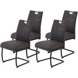 Hela Freischwinger &raquo;FLORA Freischwinger mit Griff, 140kg belastbar&laquo; (Set) 4 Stk.XL-Esszimmerstuhl, Federkern f&uuml;r Sitzkomfort schwarz Metall, Polyester