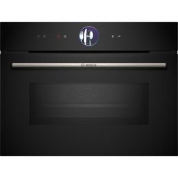 Bosch Einbau-Mikrowelle &raquo;CMG7761B1&laquo; Grill Hei&szlig;luft Ober-/Unterhitze 3600 W Innovative Bedienung per Digitalring & m&uuml;helose Pyrolyse-Reinigung schwarz 