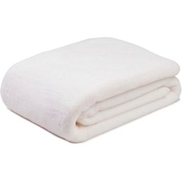 G&ouml;zze Wohndecke &raquo;Merino Wendewohndecke&laquo; kuschelig weich wei&szlig; Polyester B/L: 180cm x 220cm