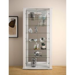 Fif M&ouml;bel fif m&ouml;bel Vitrine &raquo;STELLA&laquo; Standvitrine/Glasvitrine 2x Glast&uuml;r,perfekt f&uuml;r Sammler,Sammlervitrine wei&szlig; Glas, Holzwerkstoff, Sicherheitsglas ESG Wei&szlig;, 