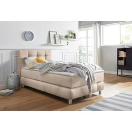 Home Affaire Boxspringbett &raquo;Salo&laquo; incl. Topper, 6 Breiten, 2 H&auml;rtegrade, TFK auch in H&auml;rtegrad 4 beige Struktur (100% Polyester);Bezug der 