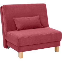 Home Affaire Schlafsofa &raquo;Gina&laquo; vom Sofa zum Bett mit einem Handgriff, in 4 Breiten, Nierenkissen rot Chenille (100% Polyester) B/H/T: 80cm x 86cm x 