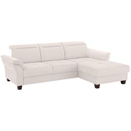 OTTO home Ecksofa &raquo;Solvei L-Form&laquo; mit Recamierenabschlu&szlig; und Sitztiefenverstellung beige Struktur (100% Polyester);Luxus-Microfaser Lederoptik (100% 