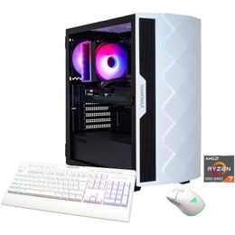 GAMEMAX Gaming-PC &raquo;Diamond WT 8172 AMD Ryzen 7 5700X 32GB 1TB SSD RX9070&laquo; Windows 11 wei&szlig; WLAN AC Wi-Fi 5, 1x PS/2; 2x USB 2.0; 4x USB 3.2 Gen1 Typ A;