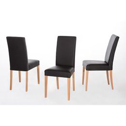 Home Affaire 4-Fu&szlig;stuhl &raquo;Lea&laquo; (Set) 2 Stk. schwarz Kunstleder B/H/T: 45cm x 95cm x 50cm, 2 Stk., Kunstleder