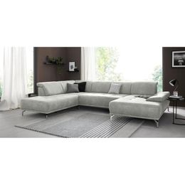 OTTO home Wohnlandschaft &raquo;Caluna&laquo; Inkl.Sitztiefenverstellung, wahlweise mit Kopf- und Armteilverstellung grau Flachgewebe Mura: (100% Polyester);Luxus