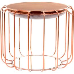 Kayoom Beistelltisch &raquo;Pouf Comfortable 110, abnehmbares und wendbares Oberteil&laquo; 1 Stk. tlg. praktisch umzuwandeln in Tisch oder Hocker, mit Spiegelglas lila 