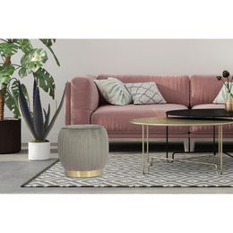 Kayoom Sitzhocker &raquo;Hocker Lilje, Edler Touch durch goldenen Sockel,Hochwertiger Samtbezug&laquo; 1 Stk. tlg. samtweich, gesteppte Ziernaht, Edelstahlsockel, 