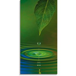 Artland Glasbild &raquo;Wassertropfen&laquo; Zen 1 Stk. tlg. in verschiedenen Gr&ouml;&szlig;en gr&uuml;n B/H/T: 30cm x 60cm, Glasbild Zen, 1 Stk.