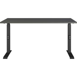 Germania Schreibtisch &raquo;Mailand, mechanisch h&ouml;henverstellbar,&laquo; in Breitenvariante 120-180 cm, Made in Germany grau B/H/T: 140cm x 91cm x 80cm