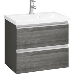 Welltime Waschbeckenunterschrank &raquo;Ohio&laquo; Badm&ouml;bel, Waschtisch inkl. Waschbecken, Breite 60 cm grau graphit, B/H/T: 60cm x 56cm x 47cm