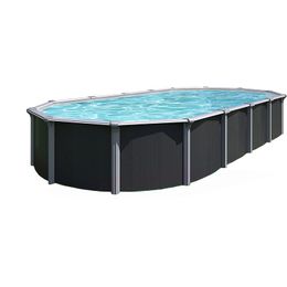 KWAD Ovalpool &raquo;Green line Evolution&laquo; 6,1x3,7x1,32 design Folie in blau, sand oder grau erh&auml;ltlich grau &Oslash;/B/H/L: Breite 370cm x H&ouml;he 132cm x L&auml;nge 