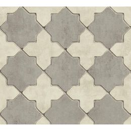 Livingwalls living walls Vliestapete &raquo;New Walls Finca Home in Fliesen Optik&laquo; gemustert geometrisch grafisch leicht strukturiert Tapete Geometrisch Tapeten 