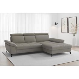 Sit & More sit&more Ecksofa &raquo;Vanity L-Form, B: 264 cm, Leder&laquo; Inkl.Sitz-,Kopf-und Armteilverstellung grau B/H/T: 264cm x 84cm x 181cm, NaturLEDER Stoff, 