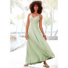 Lascana Damen Lascana Maxikleid &raquo;Cut-Out am R&uuml;cken aus leichter Webware&laquo; Ohne Taschen Elegantes Sommerkleid, Spaghettikleid, Viskosekleid, festlich 
