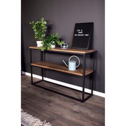 Beistelltisch &raquo;Rise, schmaler Nachttisch in heller Eschenoptik, 45 &times; 30 cm&laquo; Schlafzimmertisch, MDF, Papierlaminat, Metallrahmen, schlank, urban braun 